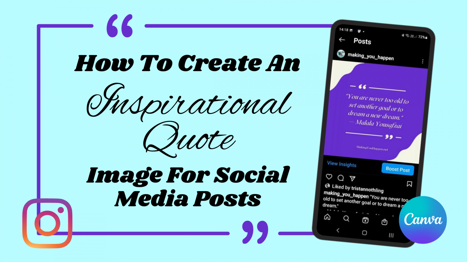 How to Create an Inspirational Quote Image in Canva for Social Media ...